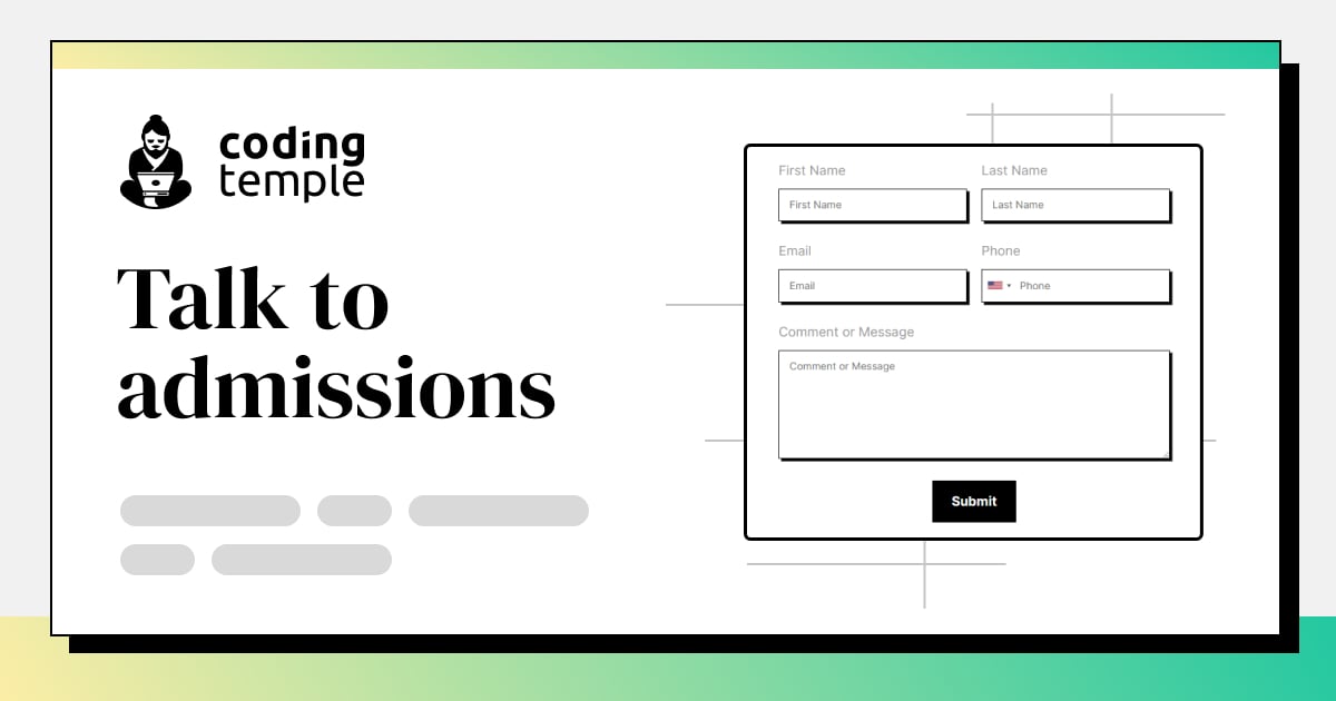 Talk to admissions | Coding Temple